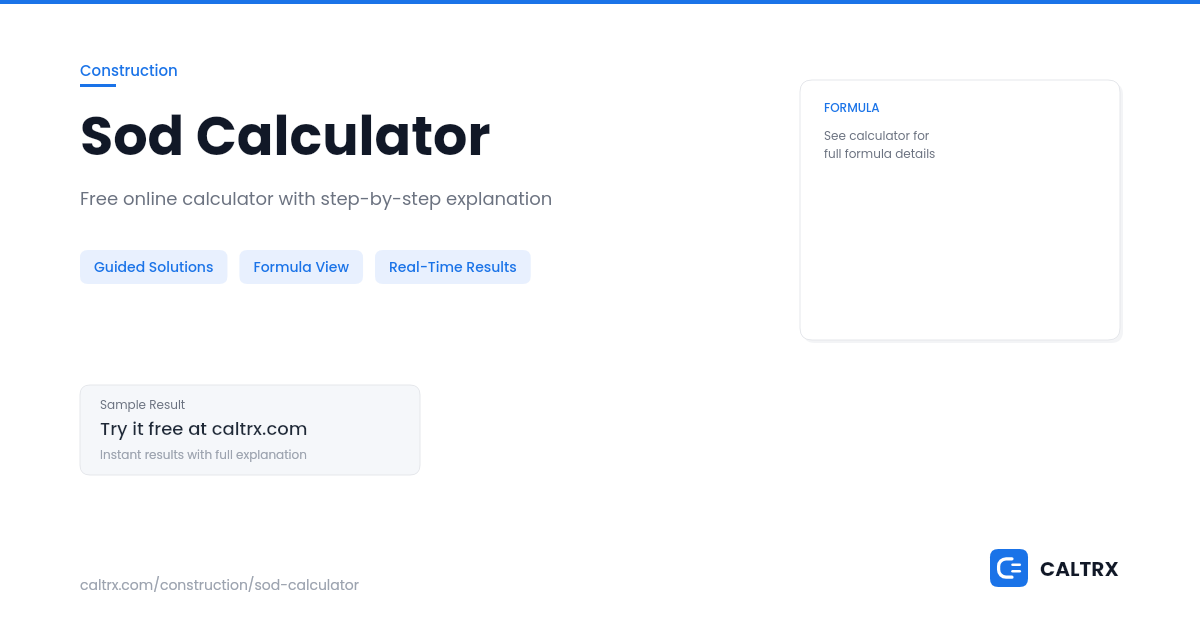 Sod Calculator – Rolls or Pallets for Any Area | CALTRX
