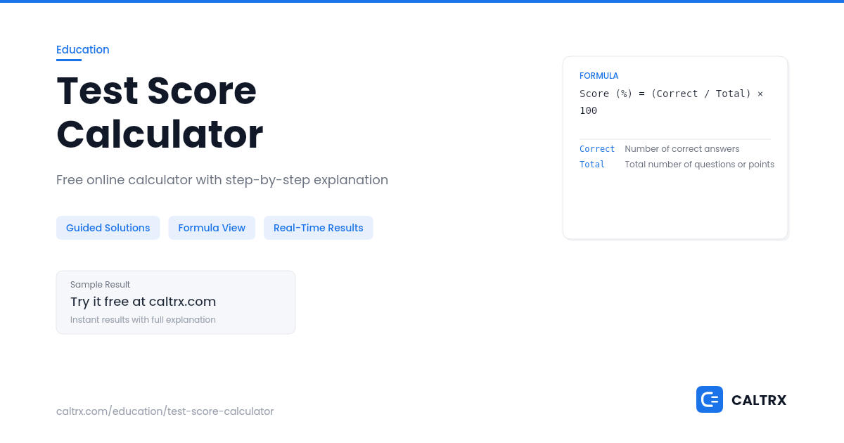 Test Score Calculator – Grade & Letter Grade | CALTRX